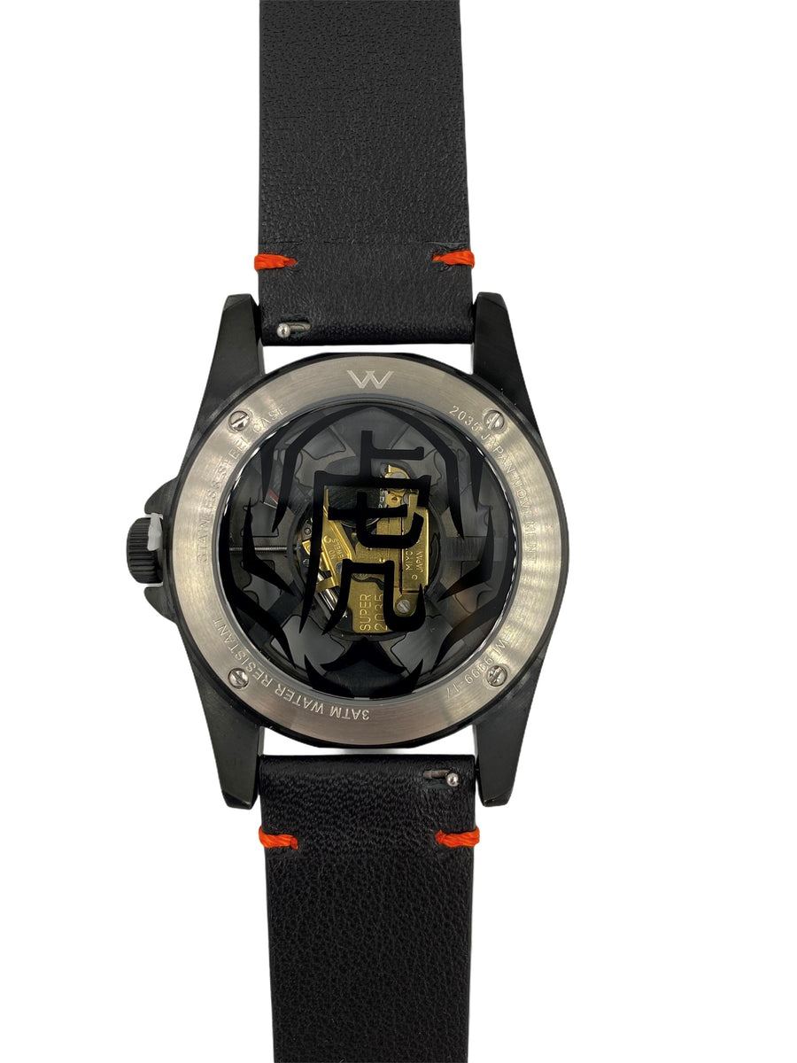 Hallow TIGER face watch - Black / Black – W Laboratory