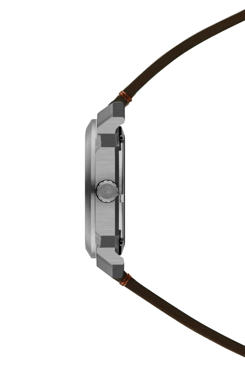 Modern Gents Automatic Watch - Gun / Brown WL10050-11 – W Laboratory